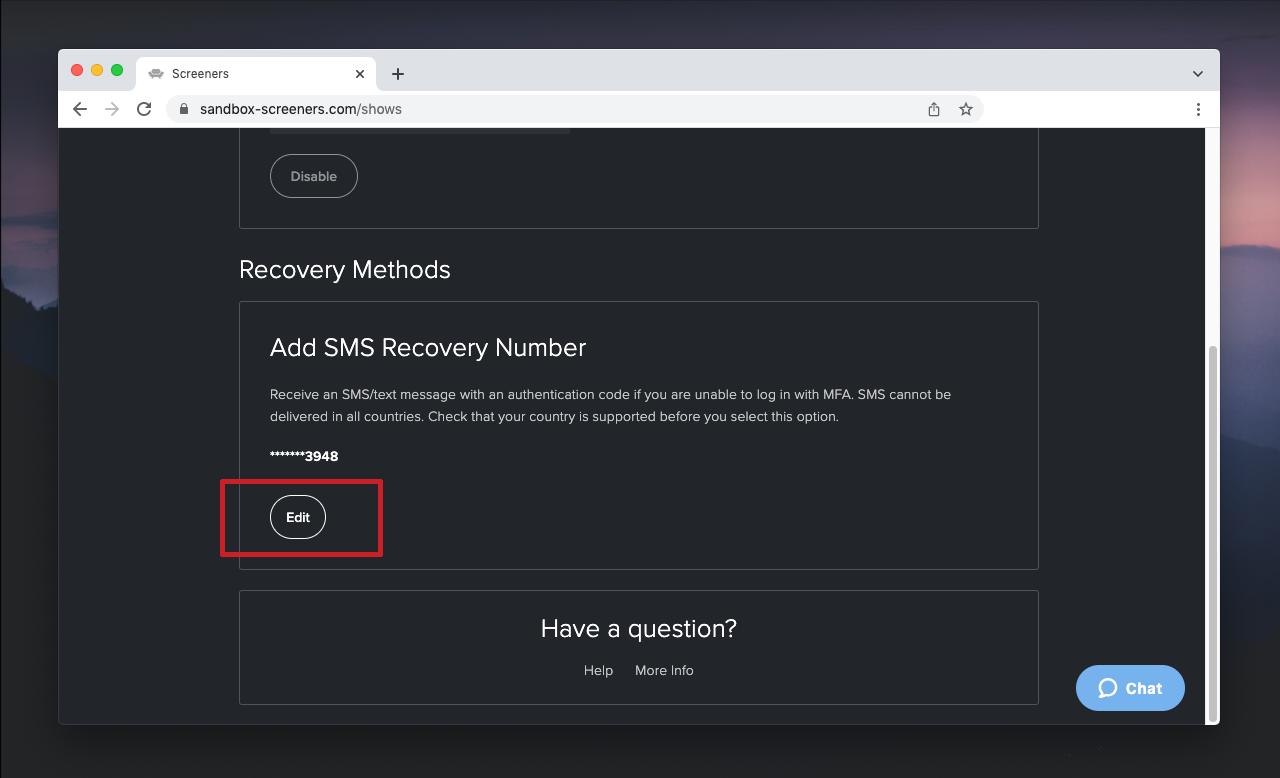 Setting Up Your Recovery Number – EditShare Helpdesk
