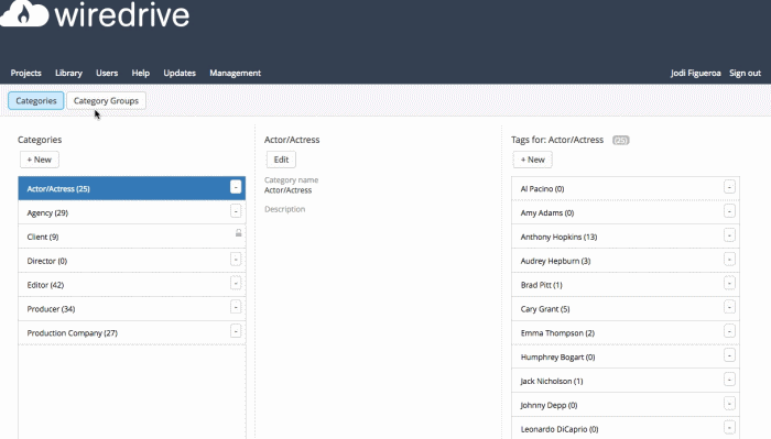 Managing Categories/Tags & Keywords in Wiredrive – EditShare Helpdesk