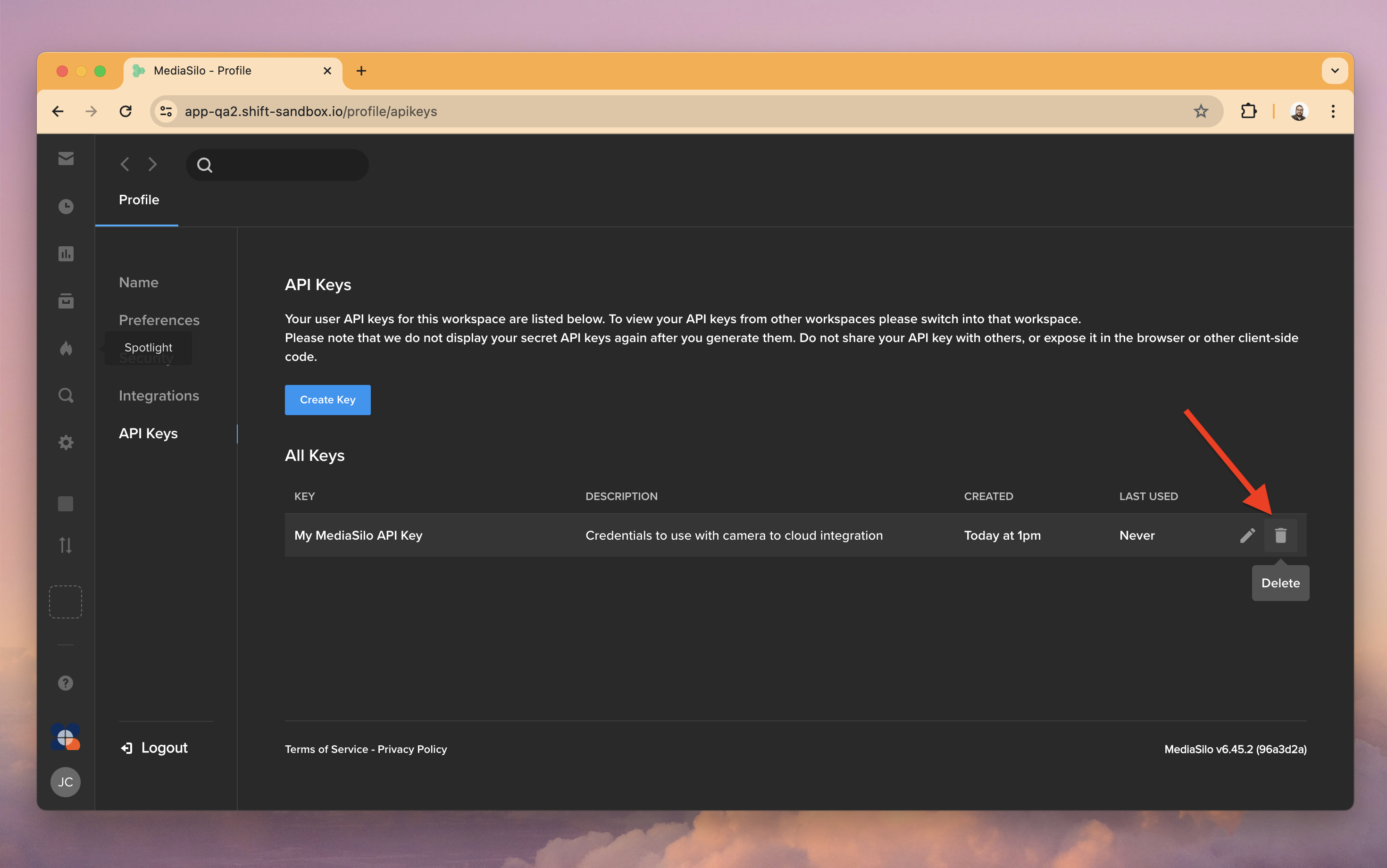 Create Your API Key and Secret – EditShare Helpdesk